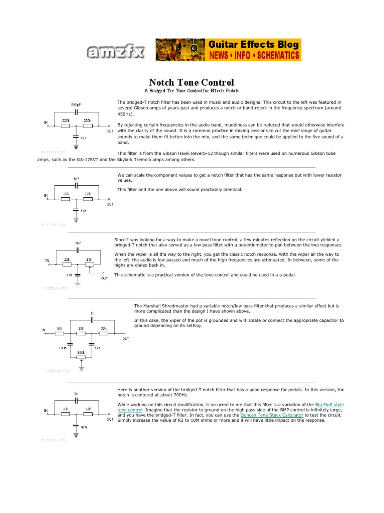 A Bridged-Tee Tone Control For Effects Pedals | PDF | Electronic Filter ...