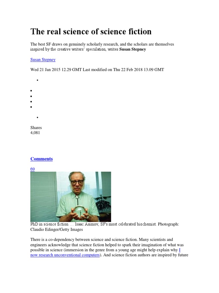 The Real Science of Science Fiction | PDF | Science Fiction | Science