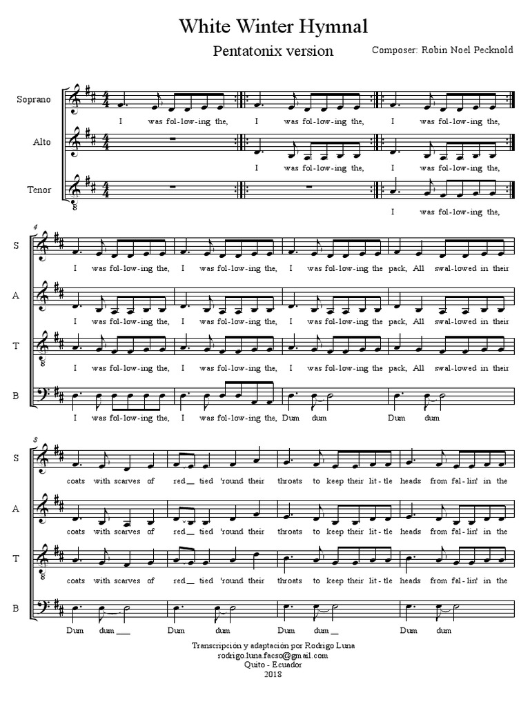 White Winter Hymnal SATB | Singing | Music Theory