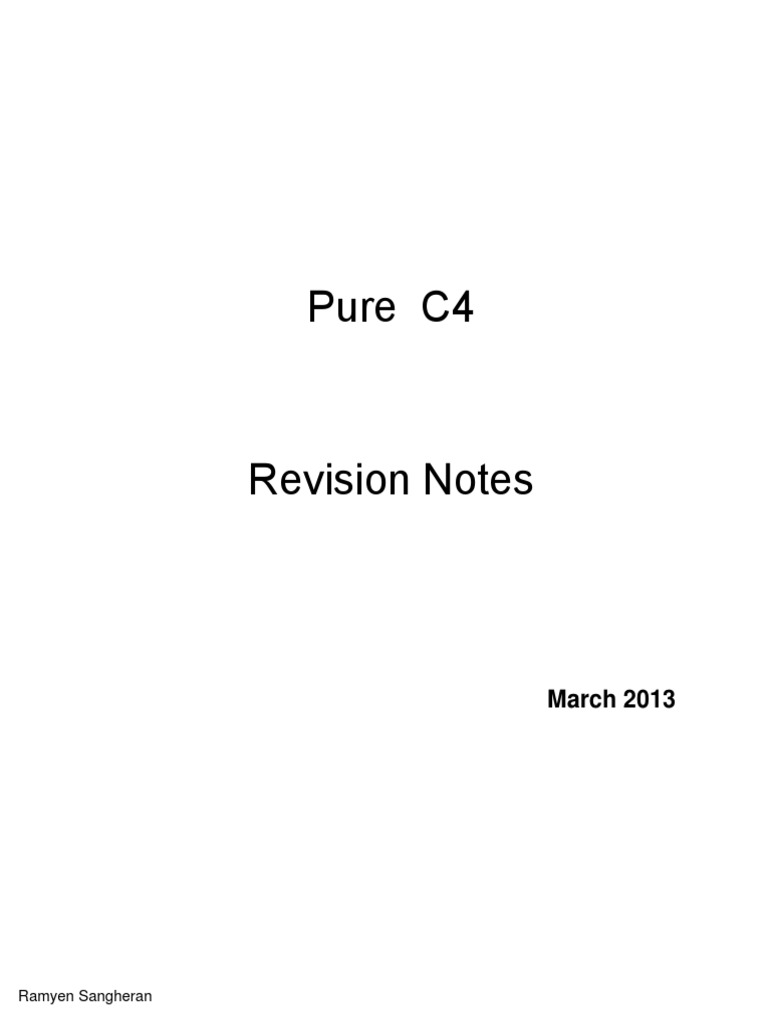c4 Notes | PDF | Fraction (Mathematics) | Equations
