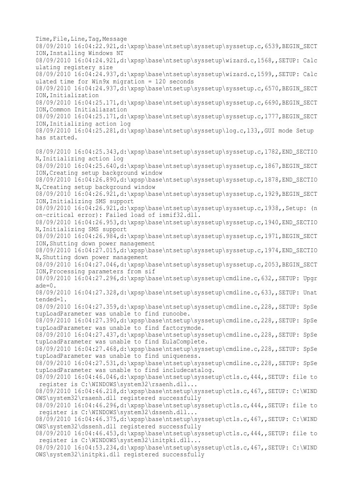 Windows NT Setup Log Analysis | PDF | Operating System Families ...