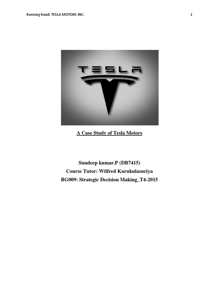A Case Study of Tesla Motors | PDF