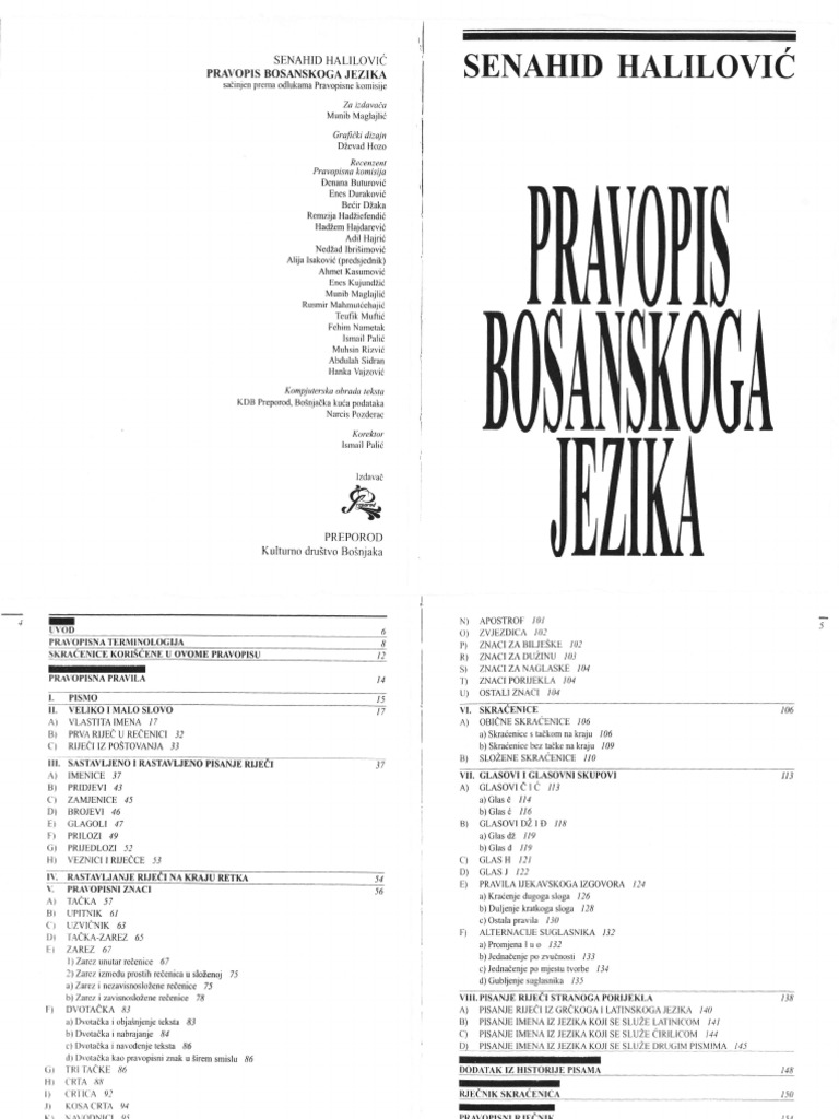 Halilović, Senahid - Pravopis Bosanskoga Jezika | PDF