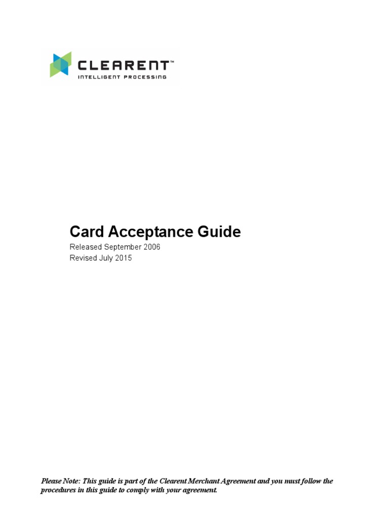 Card Acceptance Guide | PDF | Credit Card | Debit Card