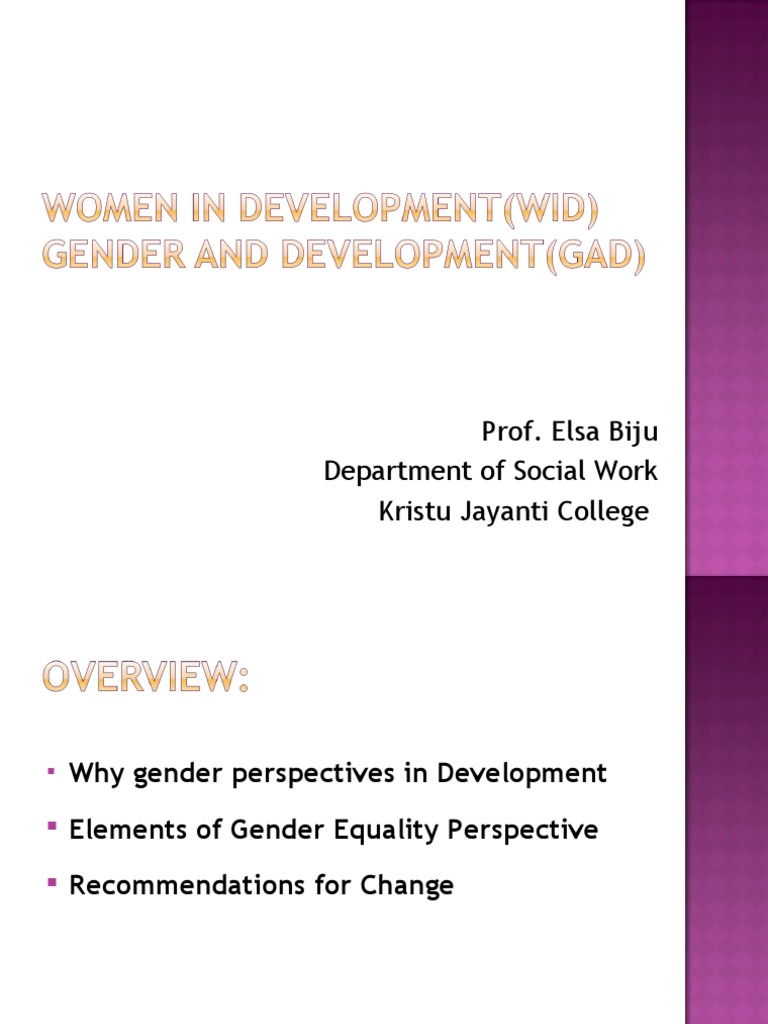 Gender and Development | PDF