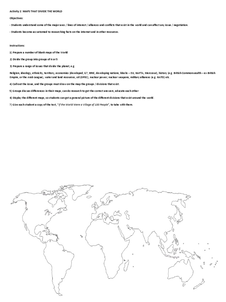 Activity 2 Maps That Divide The World | PDF