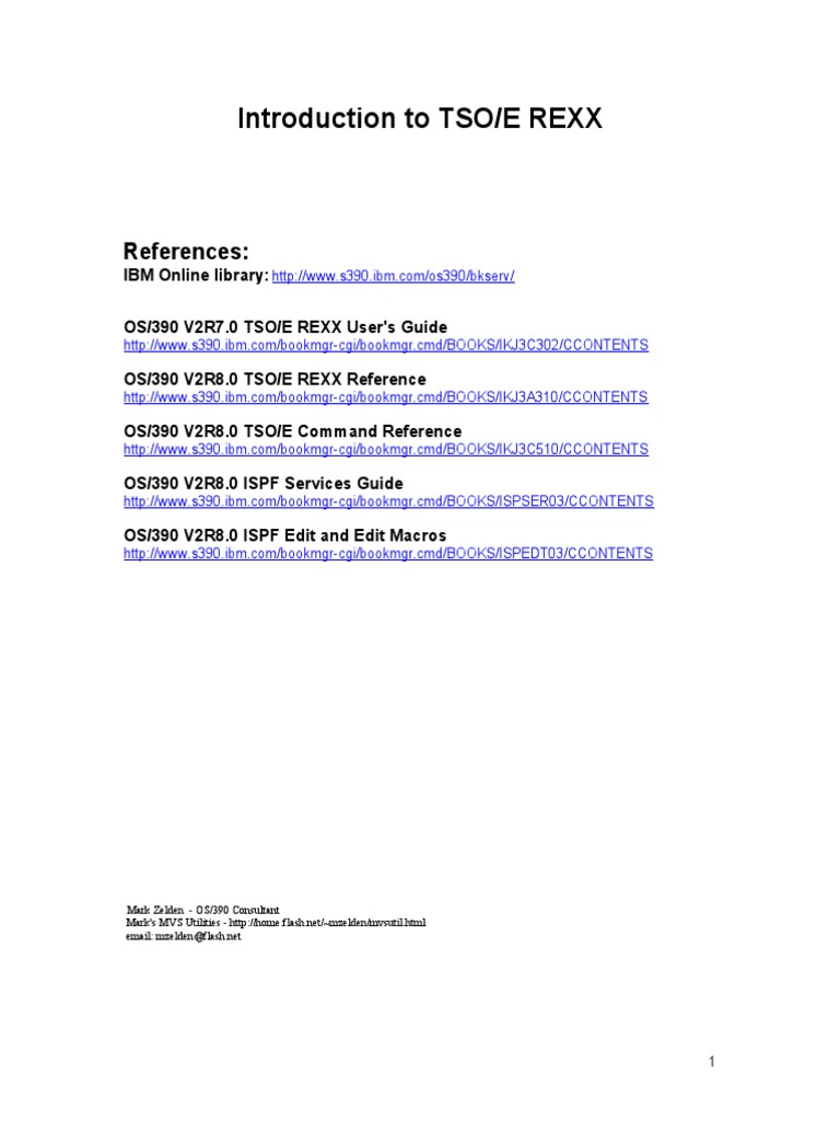 Introduction To TSO/E REXX: References | PDF | Subroutine | String (Computer Science)