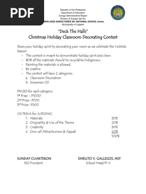 Criteria For Judging Office Christmas Decoration Competition ...