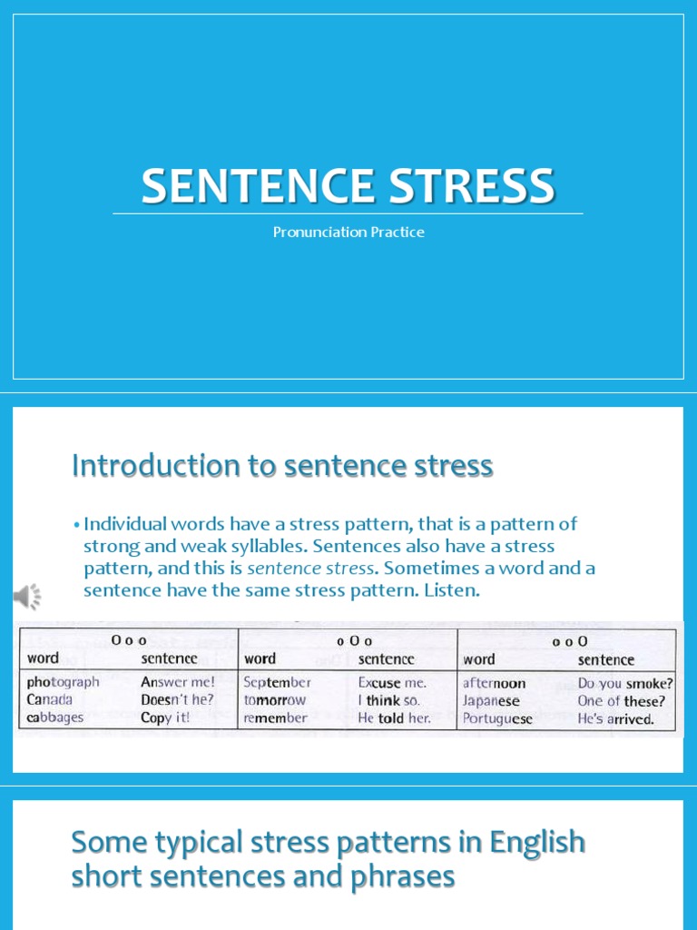 Sentence Stress: Pronunciation Practice | PDF