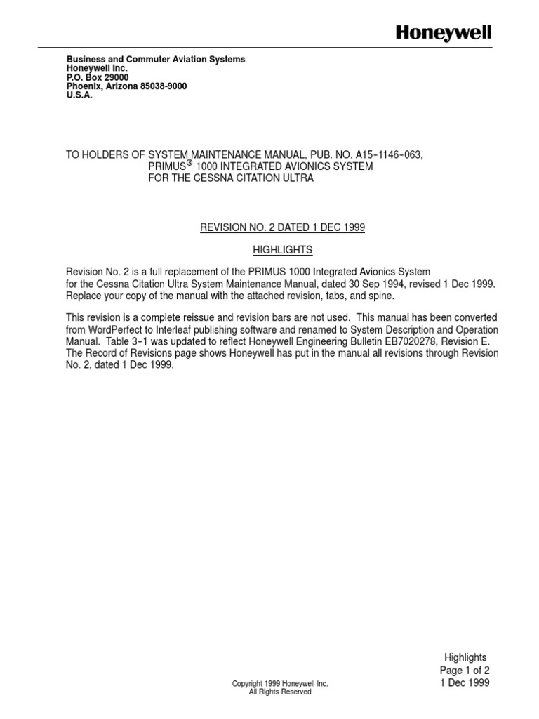 Primus 1000 Cessna Ultra SDOM PDF | PDF | Combustion | Chemistry