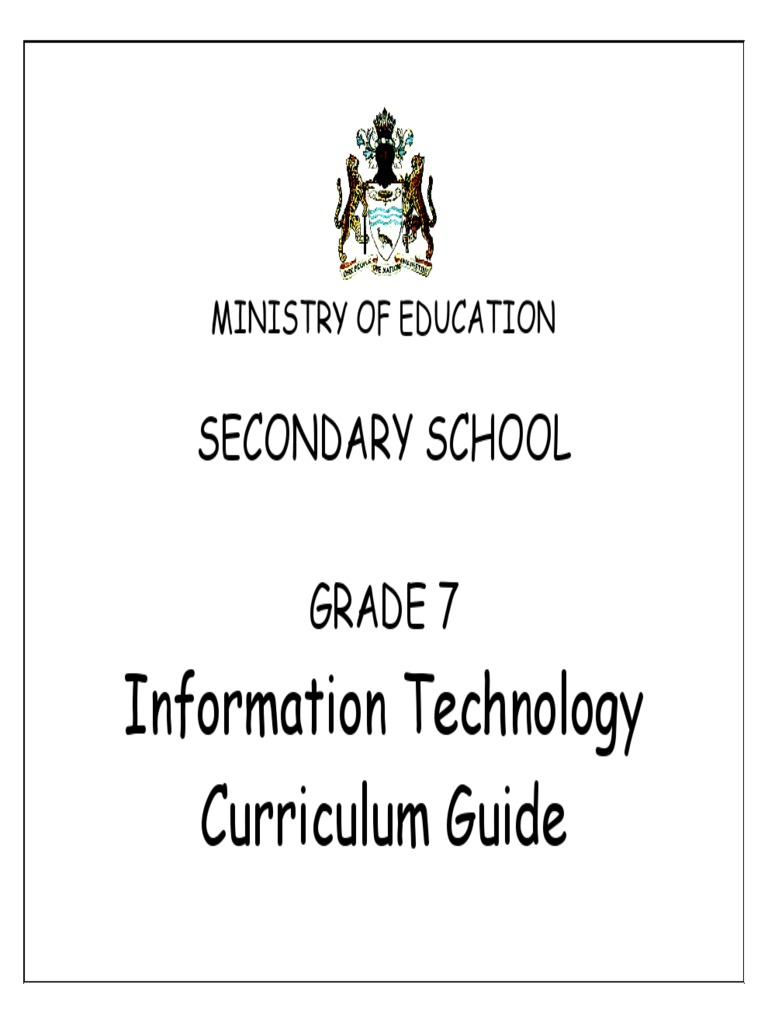 Secondary School Grade 7: Information Technology Curriculum Guide | PDF | Graphical User ...
