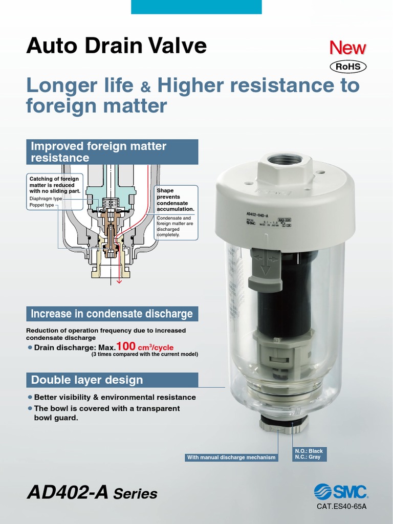 Auto Drain Valve: Longer Life Higher Resistance To Foreign Matter | PDF ...