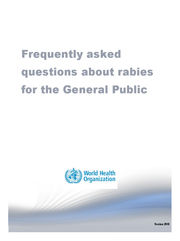 Rabies General Public FAQs 20sep2018 | PDF | Rabies | Public Health