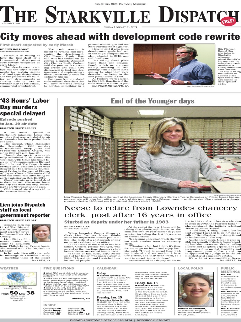 Starkville Dispatch Eedition 1-13-19 | PDF | United States Postal ...