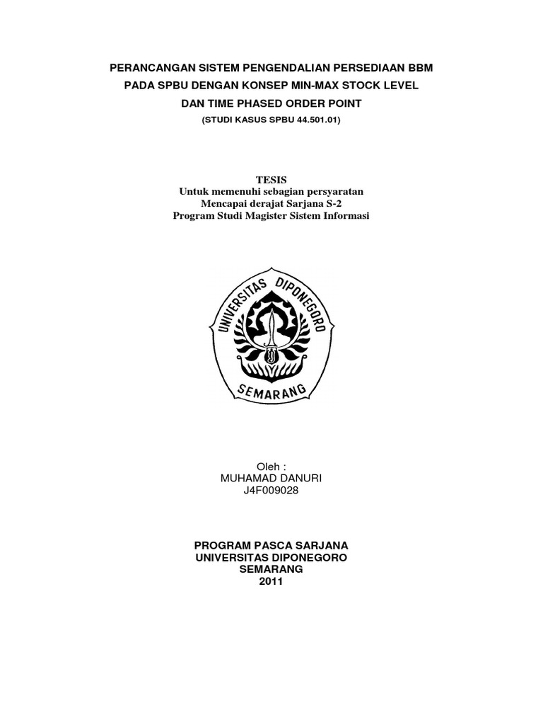 Perancangan Sistem Pengendalian Persediaan BBM Pad PDF | PDF