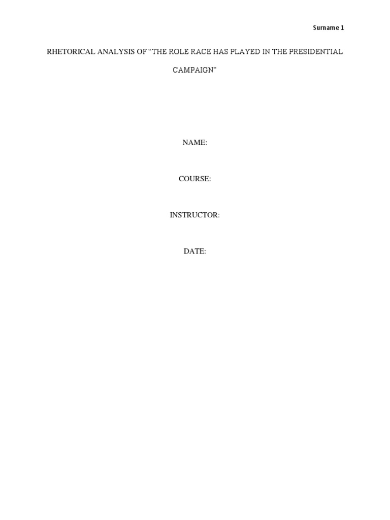 Rhetorical Analysis of Obama's Speech | PDF