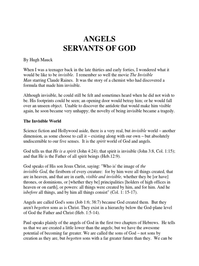 Angels Servants of God | PDF | Satan | Angel