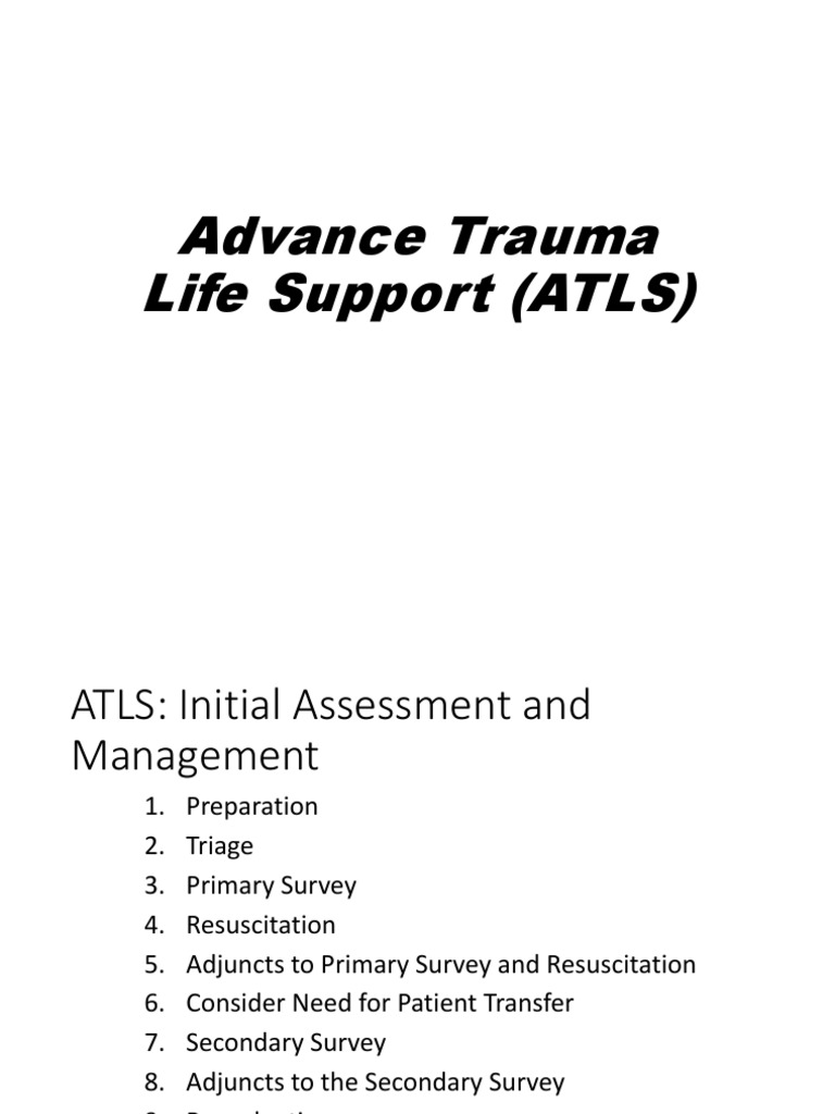 ATLS | PDF | Thorax | Major Trauma