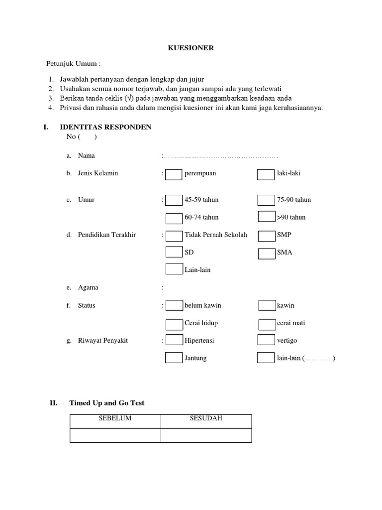 Kuesioner Identitas Responden | PDF