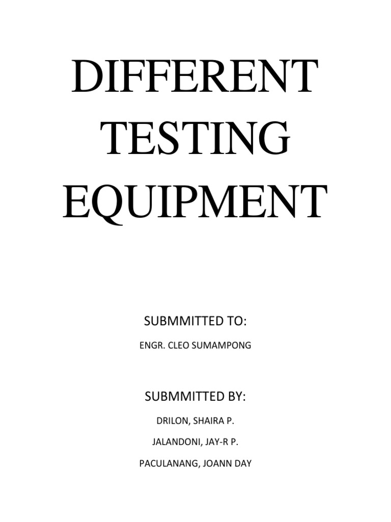 Basic Testing Equipment and Apparatus4 | PDF | Weighing Scale | Chemistry