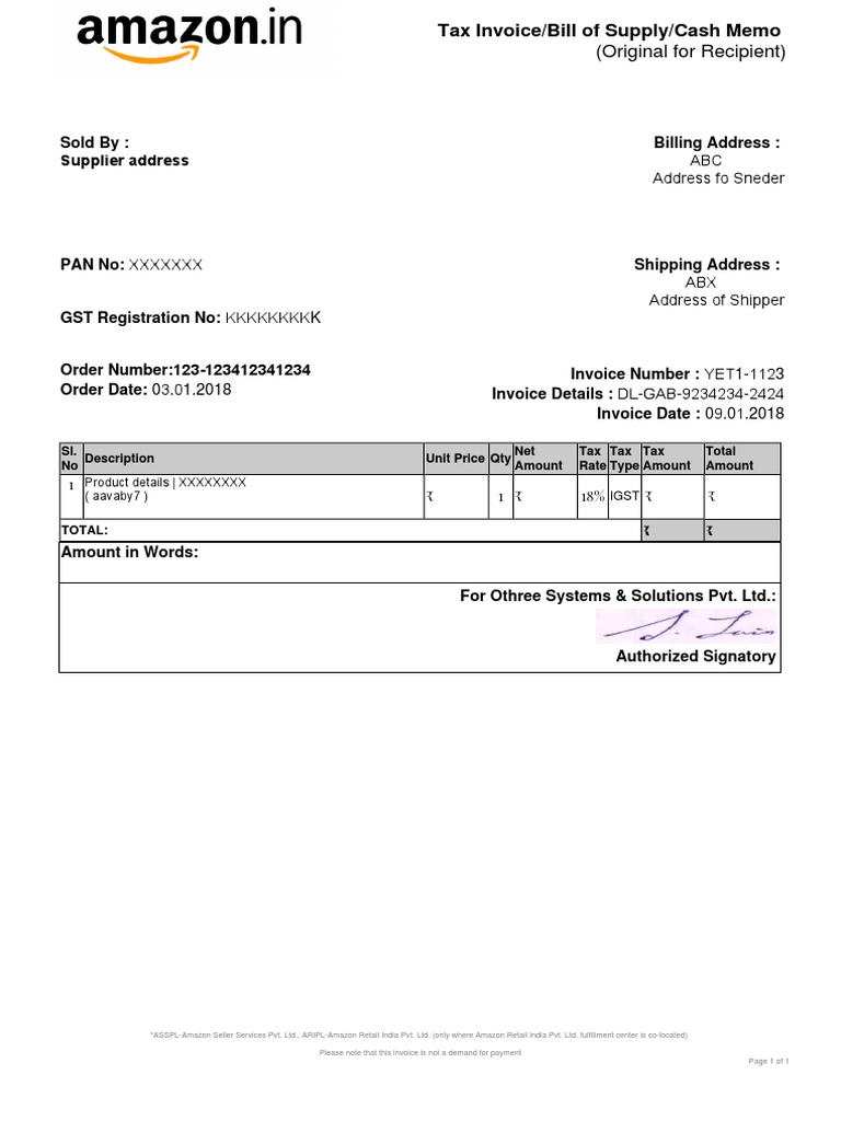 Tax Invoice Template | PDF | Invoice | Services (Economics)