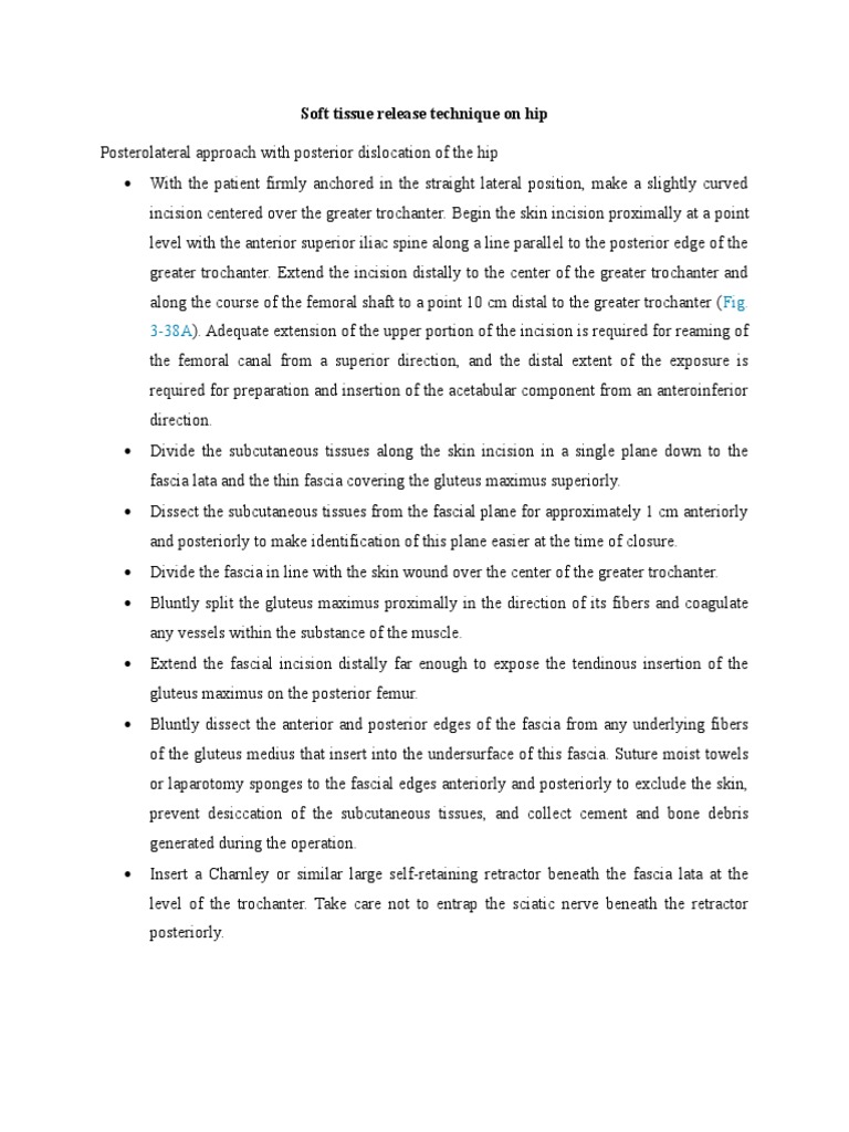 Hip Soft Tissue Release Techniques | PDF | Hip | Musculoskeletal System