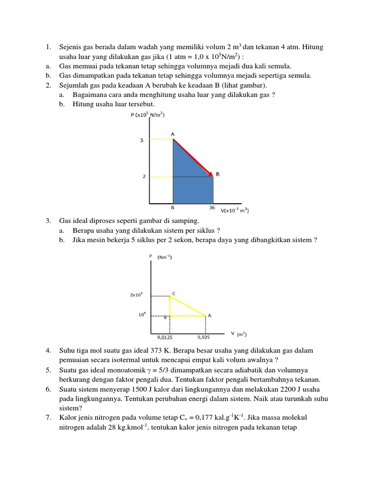 Soal Termodinamika Dan Pembahasan Sma Kelas 12/XII | PDF | Sains & Matematika
