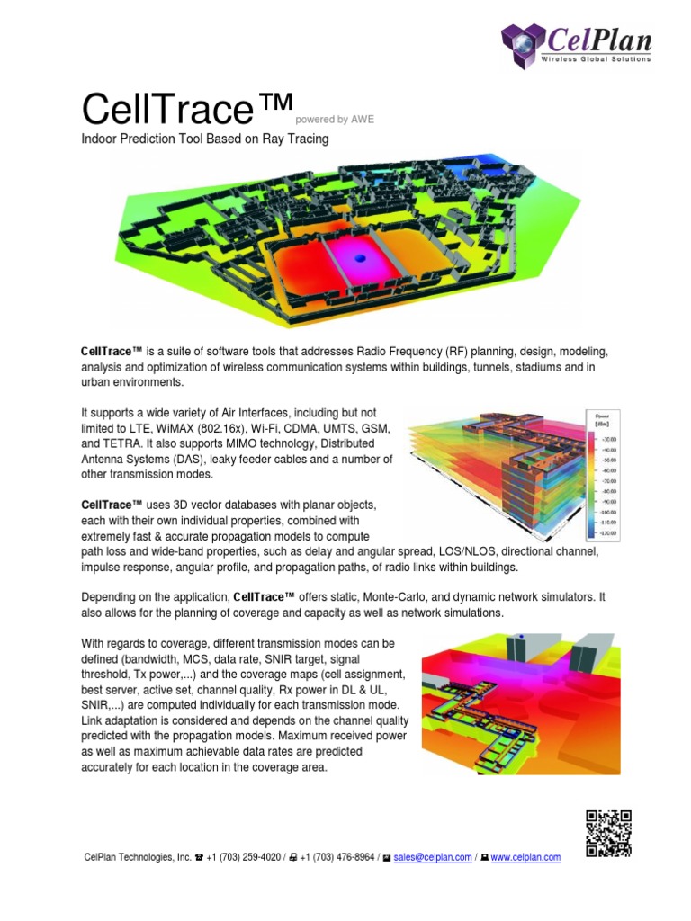 Celltrace ™: Indoor Prediction Tool Based On Ray Tracing | PDF | Mimo ...