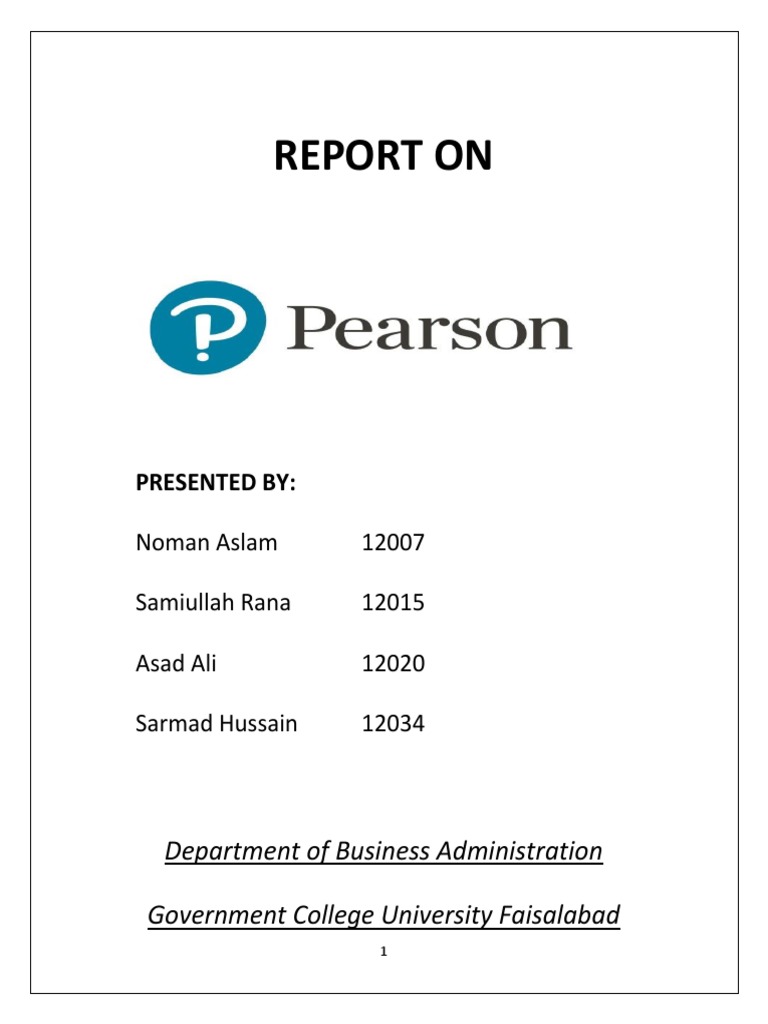 Pearson Report (Strategic Management) | PDF | Publishing | Revenue