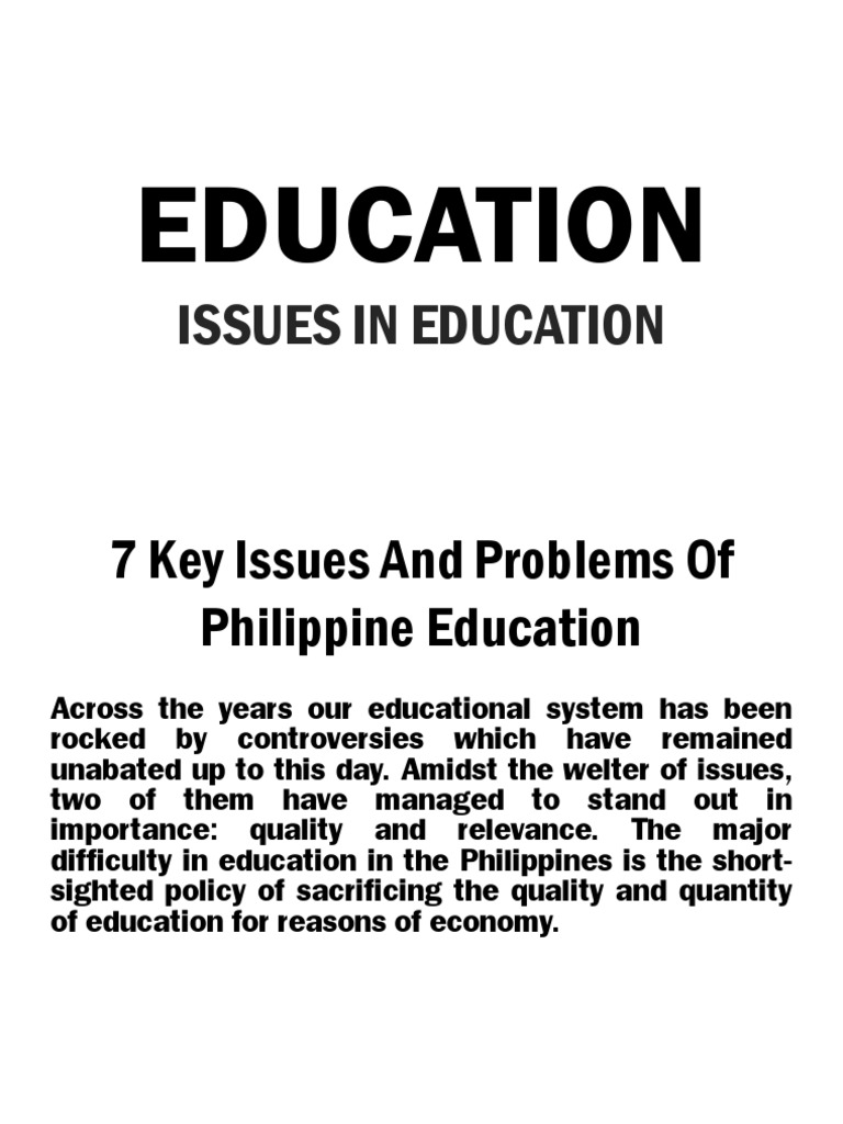 Issues in Education | PDF | Underemployment | Teachers