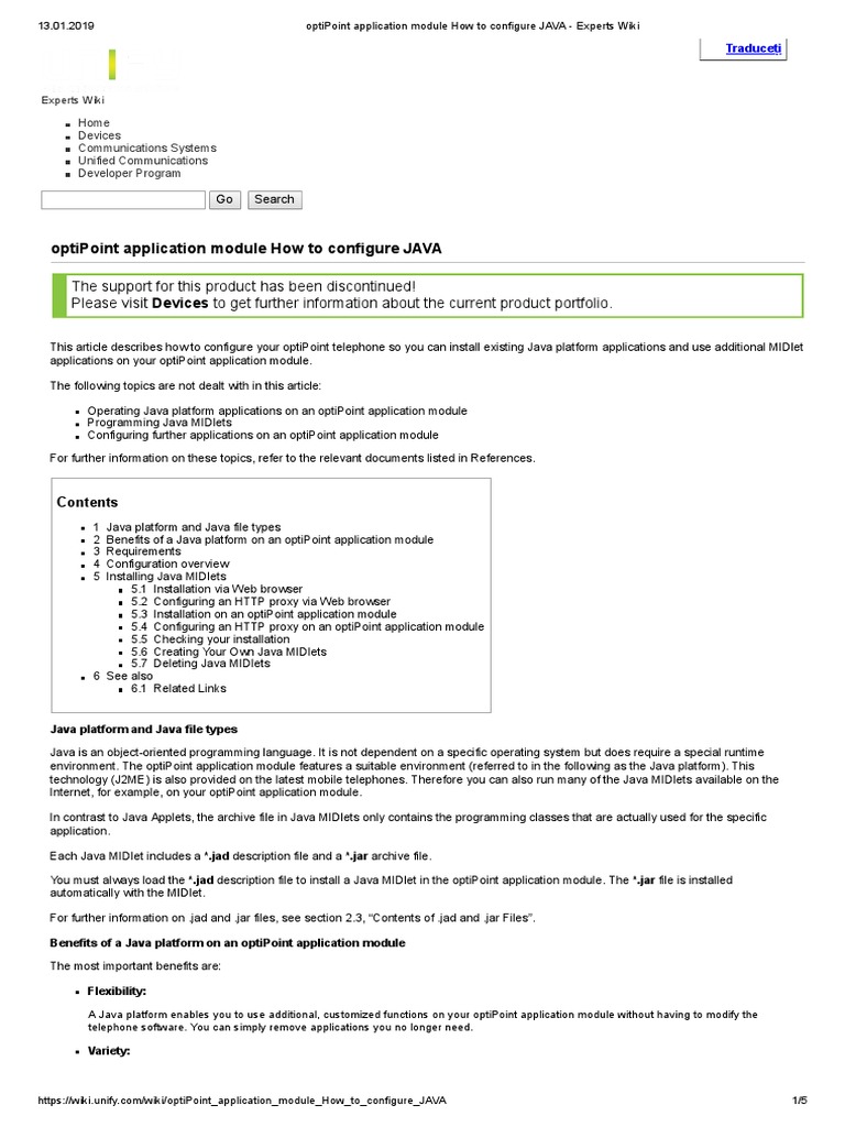 OptiPoint Application Module How To Configure JAVA - Experts Wiki | PDF ...