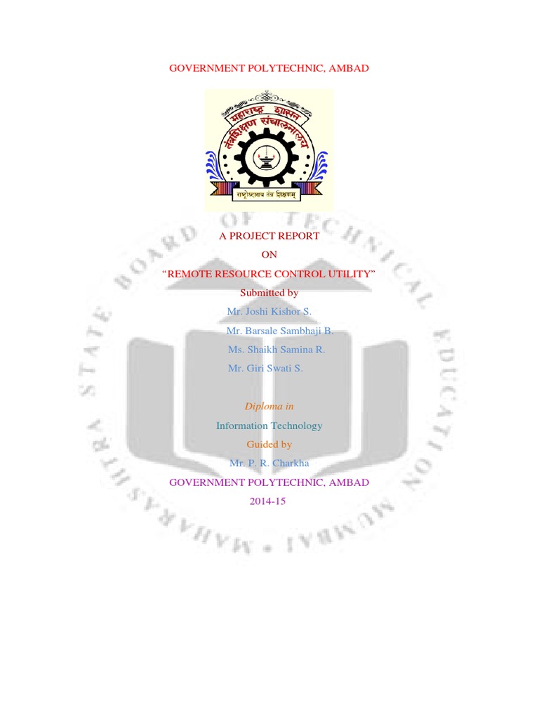 Government Polytechnic, Ambad: A Project Report ON " " Submitted by ...