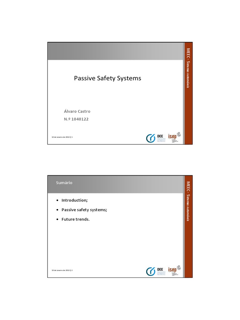 Passive Safety Systems: Seatbelts and Airbags | PDF | Airbag | Seat Belt