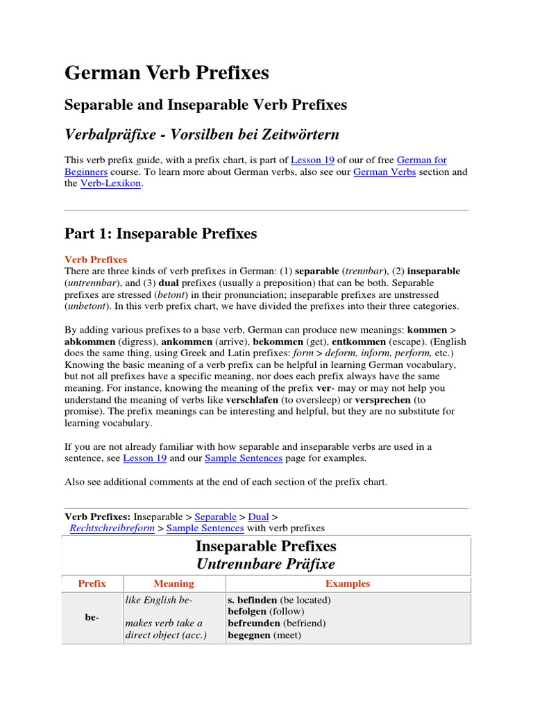 Prefixes | PDF | German Language | Semantic Units