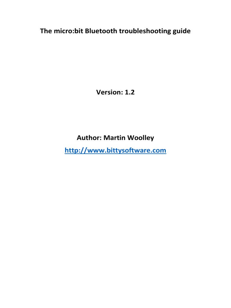 The Microbit Bluetooth Troubleshooting Guide | PDF | Bluetooth ...
