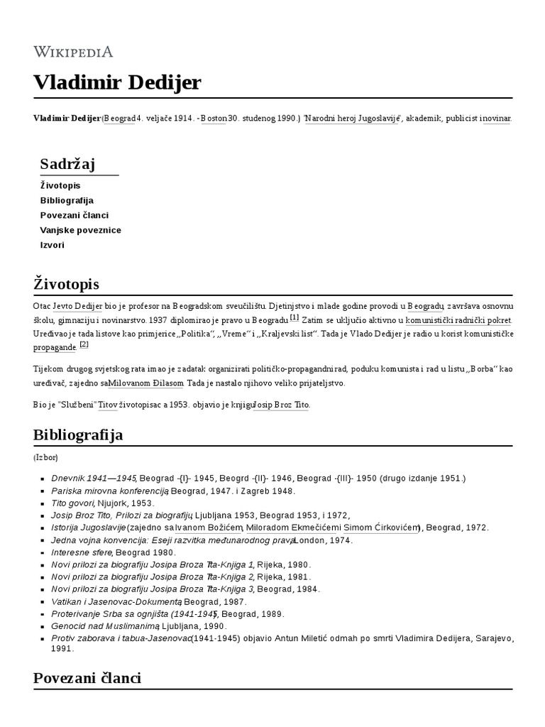 Vladimir Dedijer | PDF