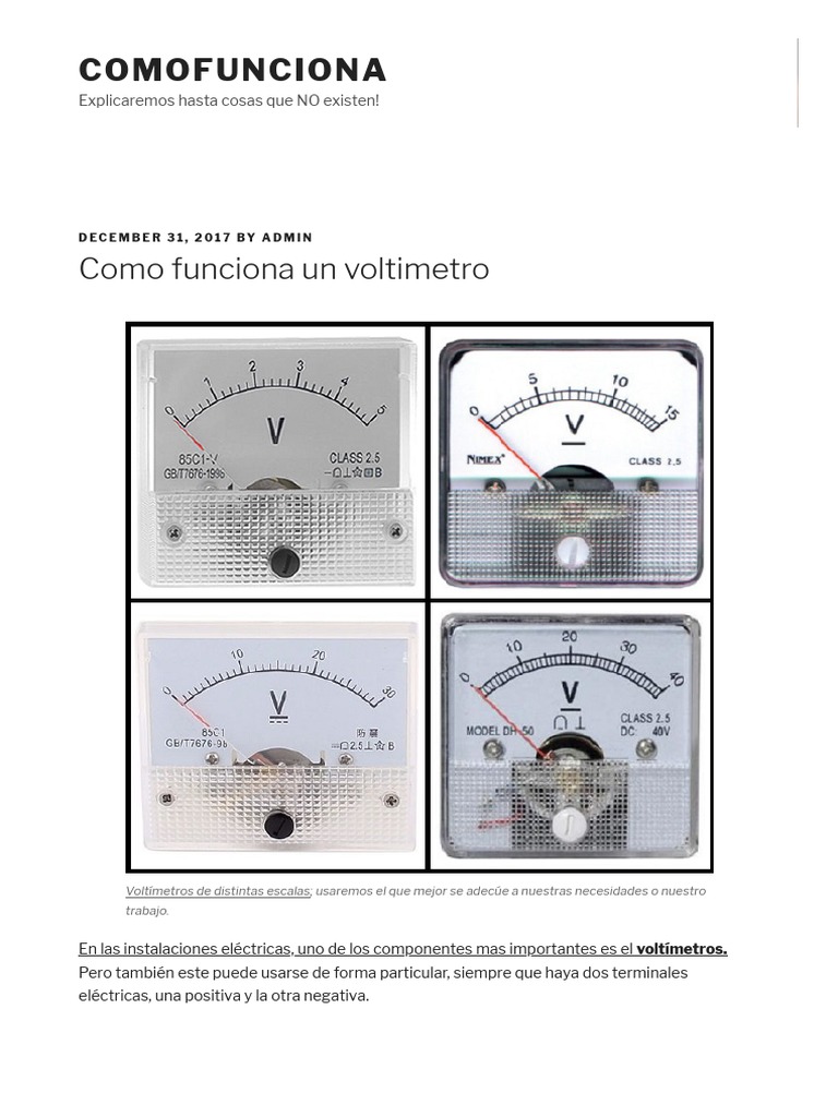 Comofunciona: Como funciona un voltimetro | Corriente eléctrica | voltaje