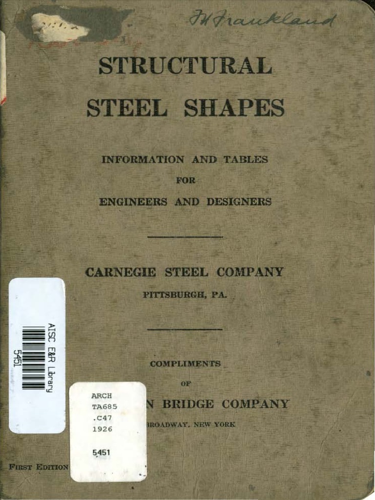 Structural Steel Shapes Information and Tables For Engineers and ...