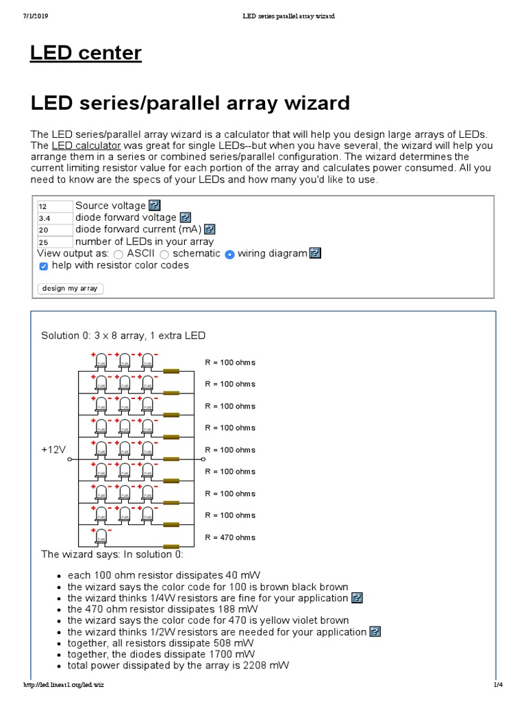LED Series Parallel Array Wizardled 3mm | PDF | Light Emitting Diode ...