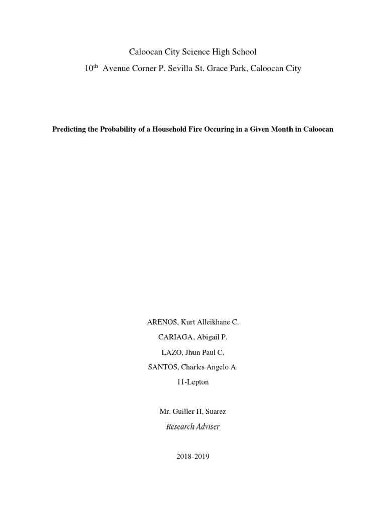 Caloocan City Science High School 10 Avenue Corner P. Sevilla St. Grace ...