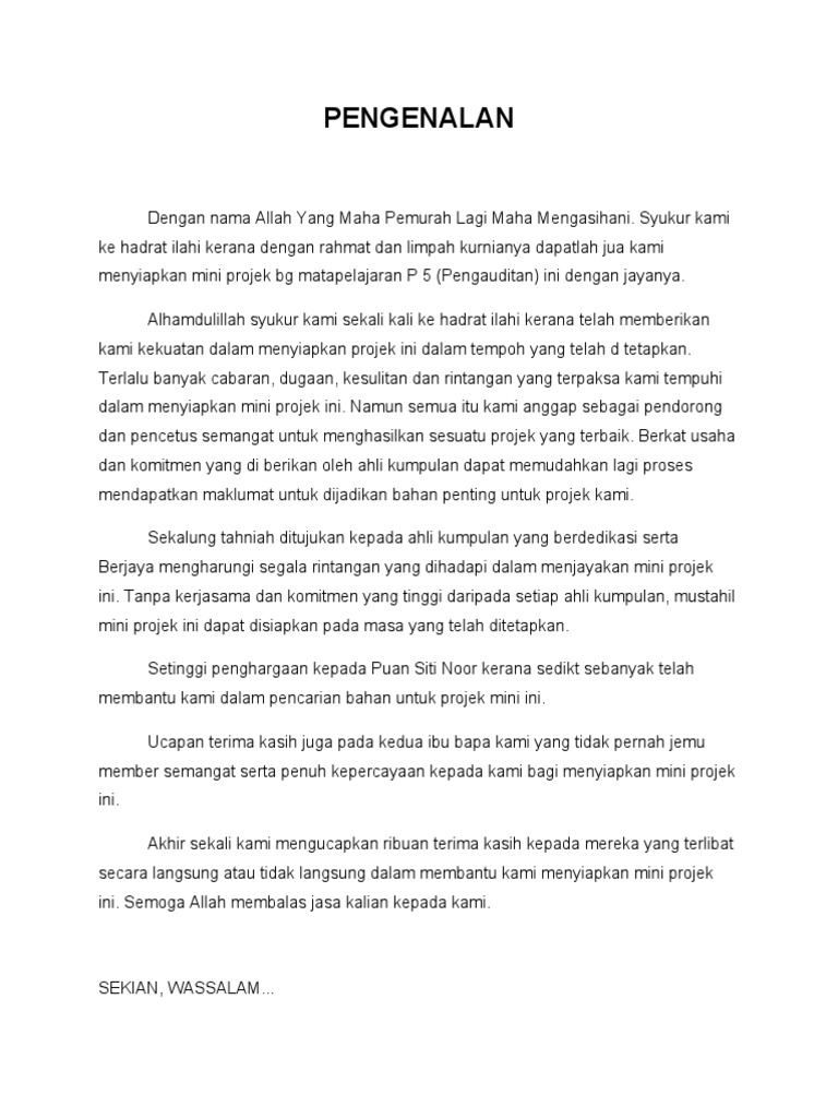 Pengenalan (Mini Projek) | PDF