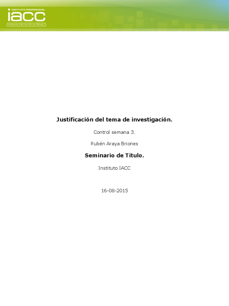 Control Nº3 SEMINARIO DE TITULO IACC | PDF | Producto Interno Bruto | Sustentabilidad