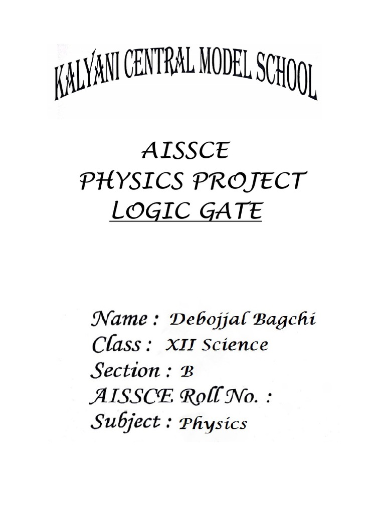 Aissce Physics Project Logic Gate | PDF