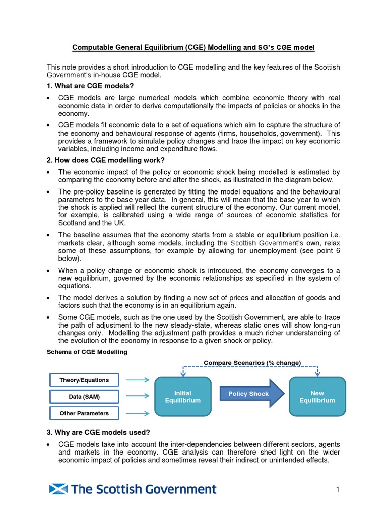 Overview of CGE Modelling in Scotland | PDF | Computer Simulation ...