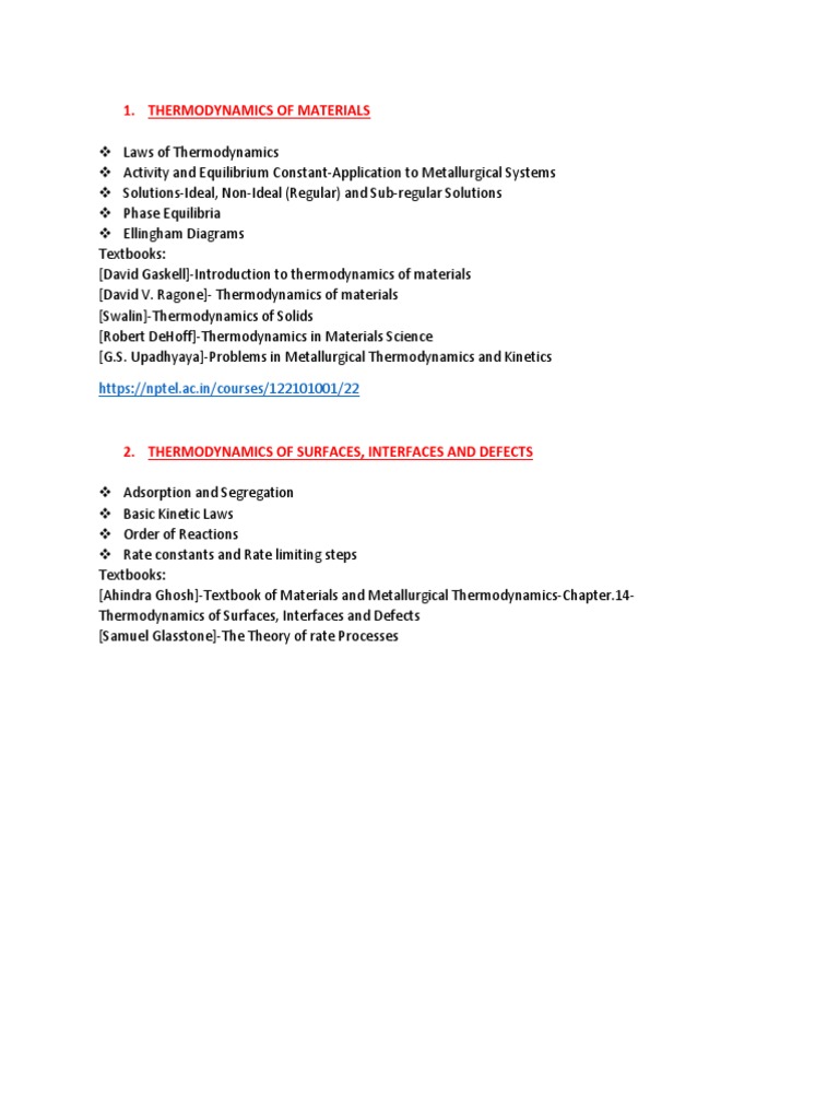 Thermodynamics Of Materials Pdf