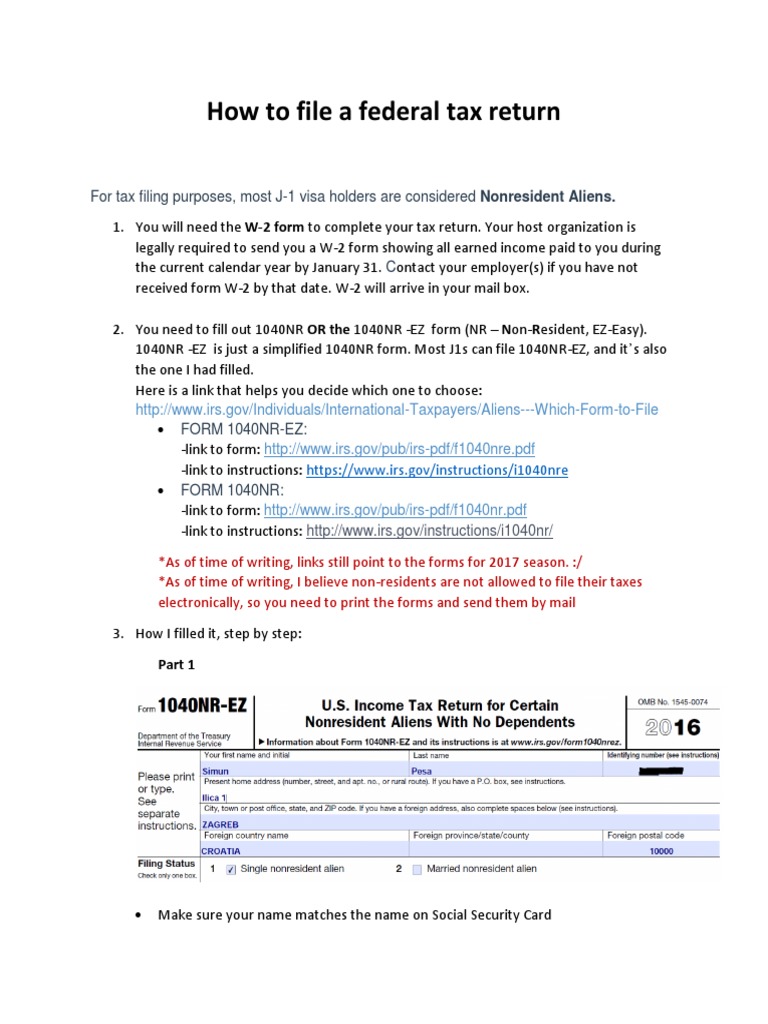 How To File Federal Tax Return | PDF | Irs Tax Forms | United States ...