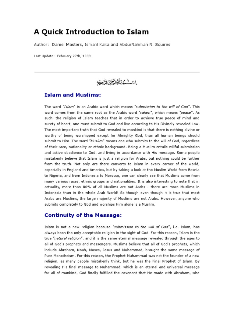 A Quick Introduction To Islam | PDF