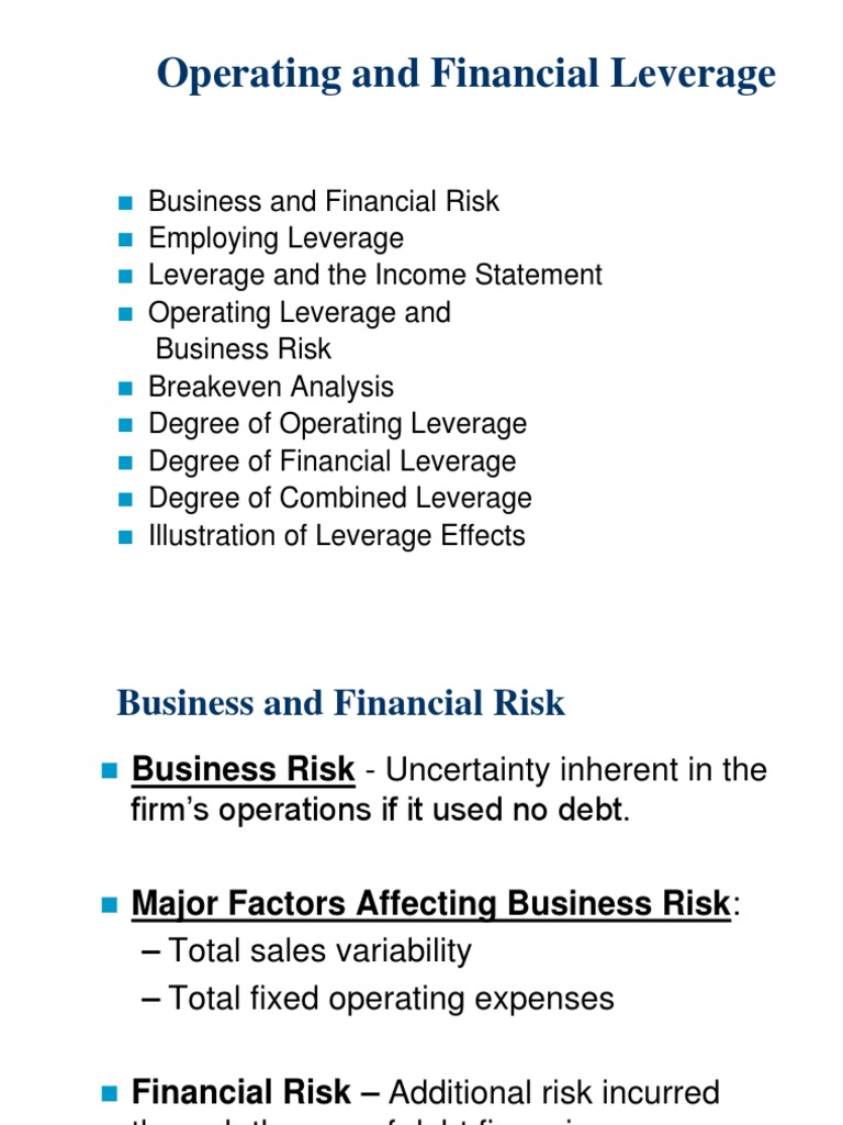 Leverage Analysis | PDF | Leverage (Finance) | Earnings Per Share