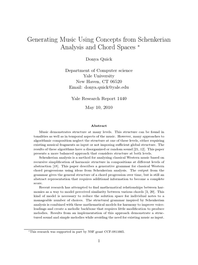 Generating Music Using Concepts From Schenkerian Analysis and Chord ...