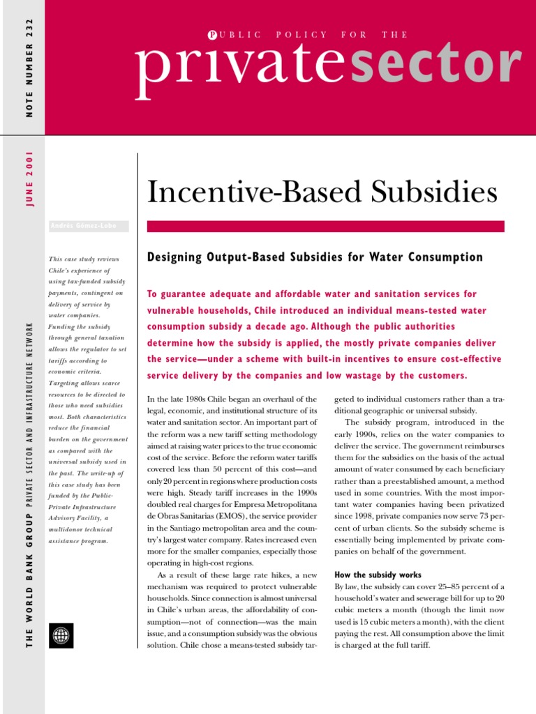 Private: Incentive-Based Subsidies | PDF | Subsidy | Welfare